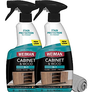 Weiman Cabinet & Wood Clean & Shine Clean and Protect Spray - For Wood Cabinets, Furniture, Tables, Baseboards, Trim and more! 16 oz, 2 PACK