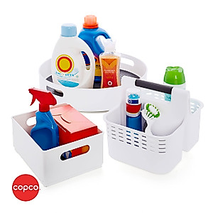 Copco Cabinet Storage Bin, 10-Inch, White