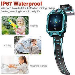 cjc Smart Watch for Kids with GPS Tracker, Phone Watch with Video Chat 3 Way Call,Camera Watch,1.4" Touchscreen Girls Boys Phone Watch 3-15 Years Child w SIM Card (Green)