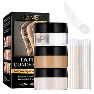 Tattoo Cover Up(20gx2), Tattoo Concealer Suitable for All Skin Tones, Tattoo Cover Up Makeup Waterproof & Sweatproof for Tattoos, Scars, Bruises, Vitiligo, and More, a Set of 2 Colors.