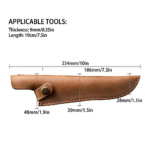 MiOYOOW Leather Knife Sheath, Boning Knife Pouch Chef Fruit Knife Shell for Camping Kitchen Outdoor Cooking