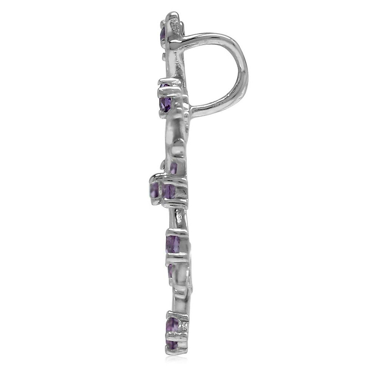 Silvershake Natural Amethyst 925 Sterling Silver Snowflake Pendant with 18 Inch Chain Necklace