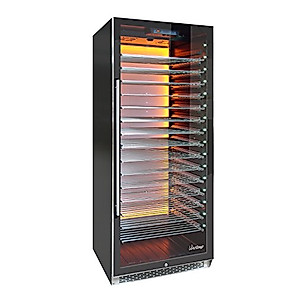 Vinotemp EL-300COMM Cellar Cooler Refrigerator, Built-in or Freestanding Wine Fridge with Touchscreen Temperature Control Glass Door and Safety Lock, 188 Bottle, Black