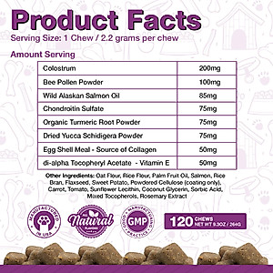 Pawlife All Natural Immune System Booster| Anti Allergy & Anti Itch for All Pups| Salmon Oil with Probiotics for Digestive Support|120 Veterinarian Formulated Soft Chews| Up to 4-Month Supply