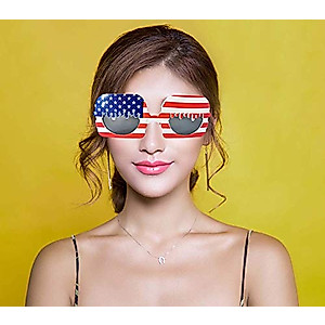 TD.IVES12 Pack American Flag Glasses USA Patriotic Party Sunglasses Masks Cool Shaped Plastic Eyewear for Party Props