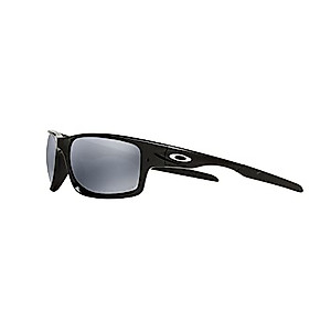 Oakley Men's OO9225 Polarized Rectangular Sunglasses, Polished Black, 60mm