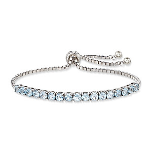 Ross-Simons 5.00 ct. t.w. Sky Blue Topaz Bolo Bracelet in Sterling Silver