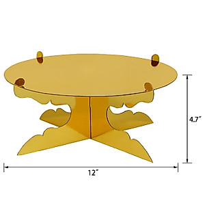 everforyou 12 inch One Tier Cardboard Cupcake Stands & Cake Stands for Party (1, Gold)
