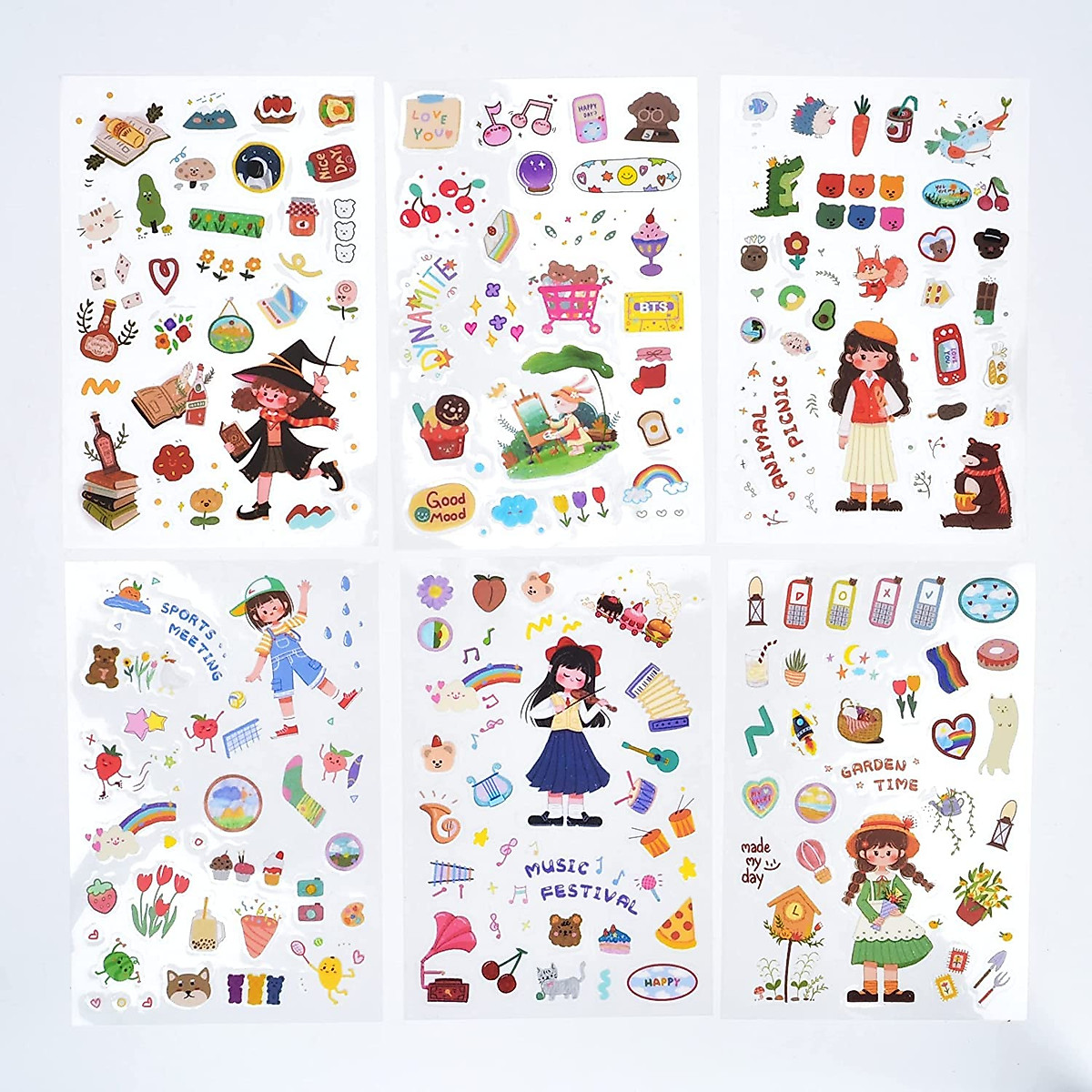 36 Sheets Cute Girl Junk Journal Supplies Clearance ,Small Pretty Stickers PET Self-Adhesive Letter Stickers Card Making Stickers Planner Stickers for Art Journaling Collage Craft Notebooks Album Crafter Gifts(Girl)
