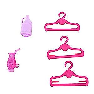 Replacement Parts for Barbie Doll Hello Dreamhouse - DPX21 ~ Replacement Barbie Size Pink Hangers, Pink Drink Glasses and More!