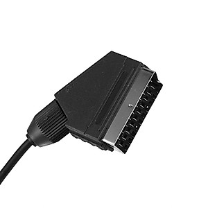 1.8M/6FT EU Version V-pin Scart Cable RGB AV Cables PAL for Sega Genesis 2 Mega Drive MD 2 (Black)