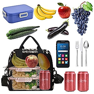 TropicalLife Lunch Bag for Women Men Goth Lunch Box Durable Insulated Lunch Box Reusable Adults Tote Bag Lunch Bag for Office Work School Picnic Beach