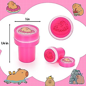 28pcs Capybara Party Stamp for Kids, Cute Capybara Self Inking Stampers Great for Birthday Favors Rewards Goody Bag Stuffers Classroom Crafts DIY Card Making