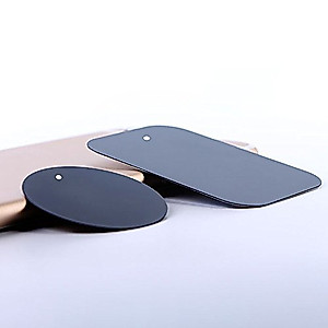 DSTELIN Universal Metal Plate 8 Pack for Magnetic Phone Car Mount Holder Cradle with Adhesive (Compatible with Magnetic Mounts) - 4 Rectangle and 4 Round, Black