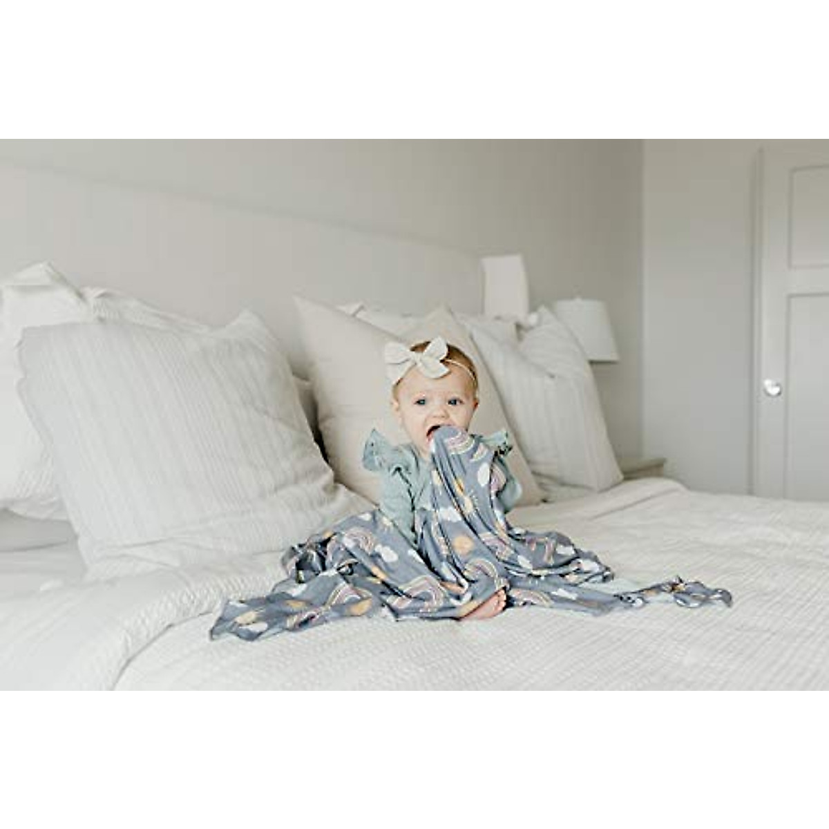 Copper Pearl Large Premium Knit Baby Swaddle Receiving Blanket Hope