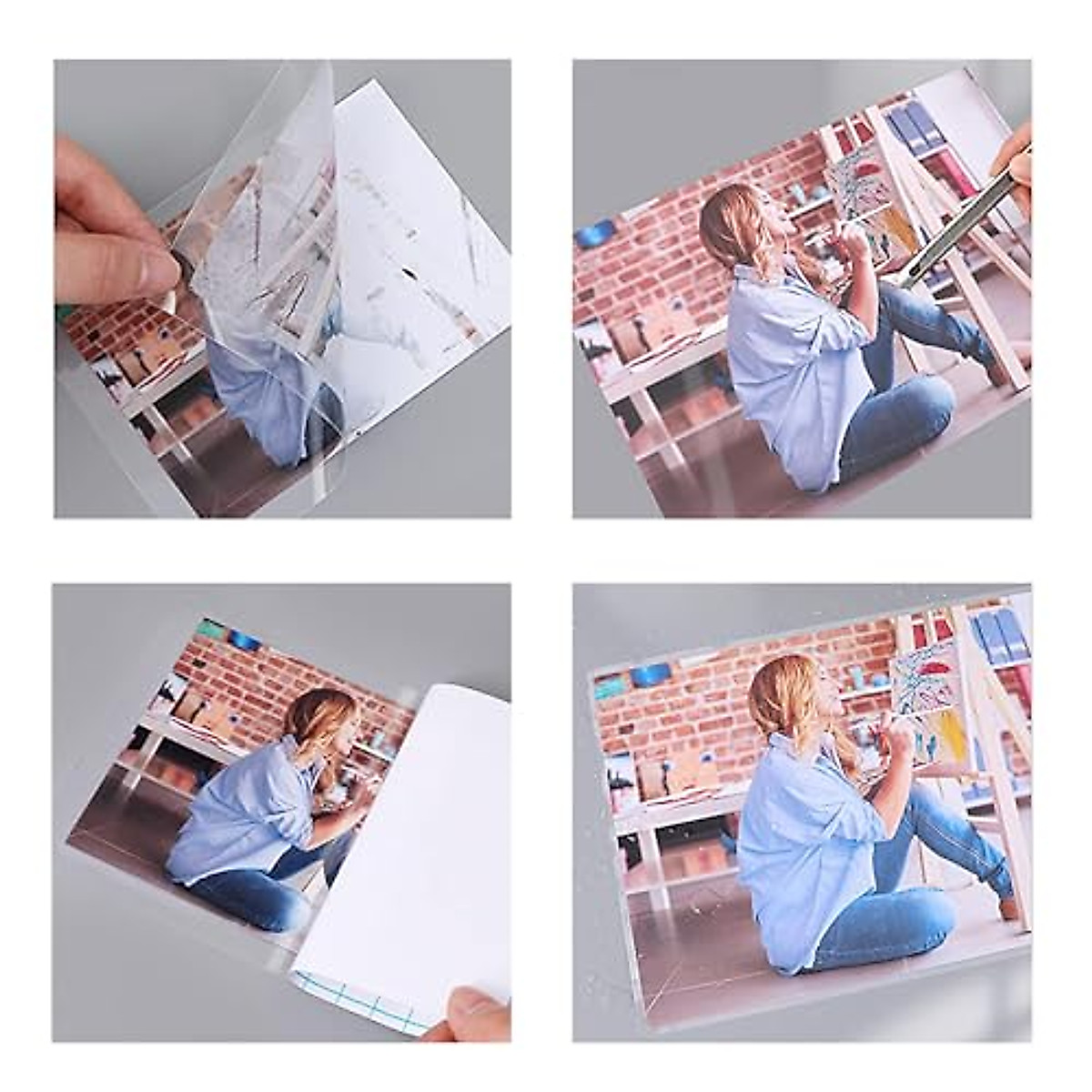 INTBUYING Cold Laminating Film Glossy Roll 25''x180 Vinyl Cold Lamination Film Self-Adhesive Laminating Vinyl Roll