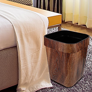 Cabilock Bathroom Trash Can, 14.0 liters, Polypropylene, Square, Light Brown