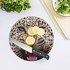 Angry Leopard Cutting Board Tempered Glass Chopping Board for Kitchen Hotel
