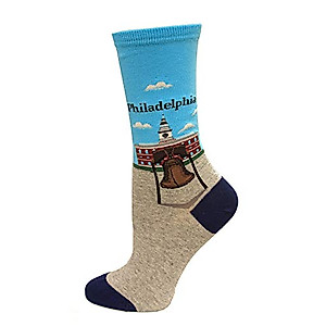 Hot Sox womens Travel Series Novelty Fashion Crew Casual Sock, Sky Blue, 12-Jun US