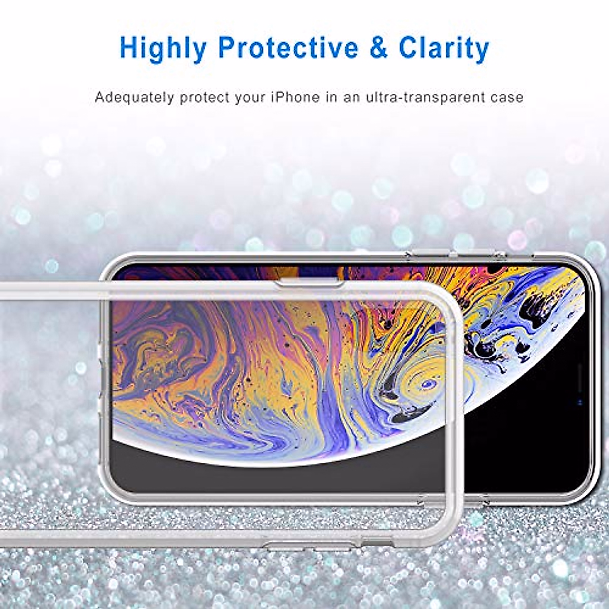 JETech Case for iPhone Xs Max 6.5-Inch, Non-Yellowing Shockproof Phone Bumper Cover, Anti-Scratch Clear Back (Clear)