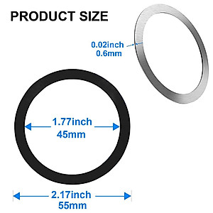 Kinizuxi Mag Safe Ring 360 6Pack,Mag Safe Sticker for Mag Safe Magnet,Universal Magnetic Conversion Kit for iPhone 14/13/12/11/X Series, Galaxy S23/S22/S21/20 and More, Mag Safe Accessories-Black
