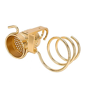 TOPINCN Hair Dryer Holder with Aluminum Storage Holder Wall Mount Hair Dryer Holder Wall Phone Holder with Fixing Screws for Hair Dryer, Hair Straightener(Gold)