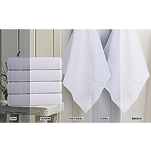 Utopia Towels 6 Pack Bath Towel Set, 100% Ring Spun Cotton (24 x 48 Inches) Medium Lightweight and Highly Absorbent Quick Drying Towels, Premium Towels for Hotel, Spa and Bathroom (White)