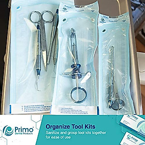 Primo Dental Products SP500 Self Seal Sterilization Pouches -Autoclave Sterilizer Bags for Dental Tools -Sterilization Bags for Nail Technicians & Tattoo Artists -Size: 5.25 by 10 Inches -Pack of 200