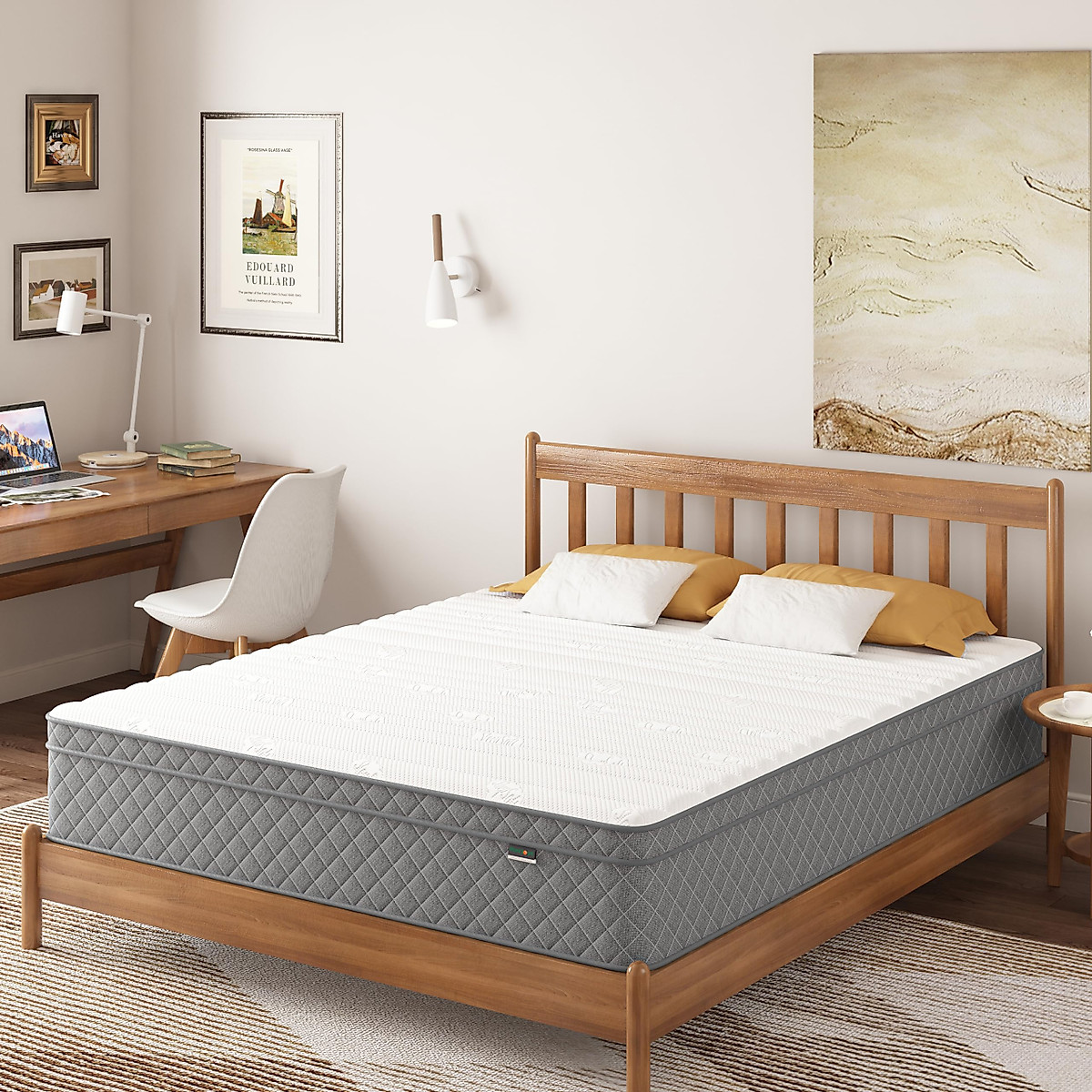 PurrJoys Full Mattress, 12 Inch Cooling-Gel Memory Foam and Pocket Spring Hybrid Mattress, Full Size Mattress in a Box, CertiPUR-US Certified, Medium Firm, Double Mattress