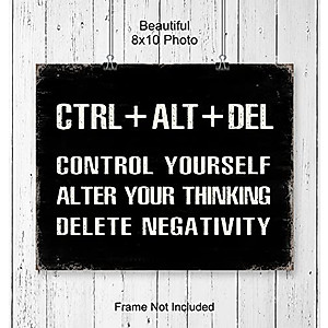 Inspirational Motivational Wall Art & Decor - Entrepreneur Positive Quotes Poster Prints 8x10 - Home Office - Classroom Decor - Success Sayings - Encouragement Gifts for Men, Women - Encouraging Motto