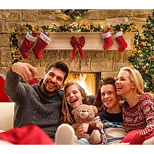 WOLADA 7x5FT Christmas Fireplace Photo Backdrop - Holiday Wall Decor and Background for Photography