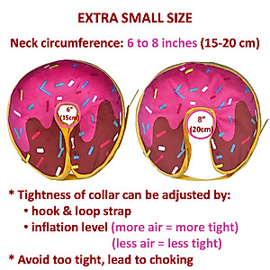 Dog Neck Donut Collar - Inflatable Dog Donut Collar for After Surgery - Elizabethan Collar for Dogs, Dog Inflatable Recovery Collar, Dog Doughnut Collar (Extra Small Size, XS)