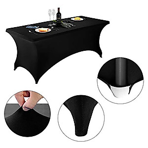 LZY Spandex Fitted Stretch Table Cover for 6 ft or 4ft or 8ft Folding Table, Rectangular Cocktail Tablecloth, Perfect for Party or Banquet