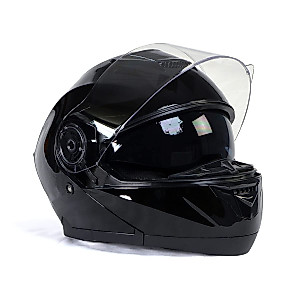 Milwaukee Helmets MPH9815DOT Breeze Gloss Black Advanced Motorcycle Modular Helmet Biker w/Drop Down Visor - Small