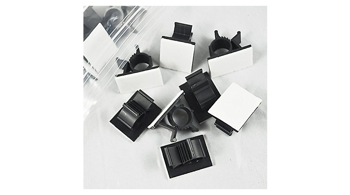 25 Pcs Black Adhesive Backed Nylon Wire Adjustable Cable Clips Clamps ...