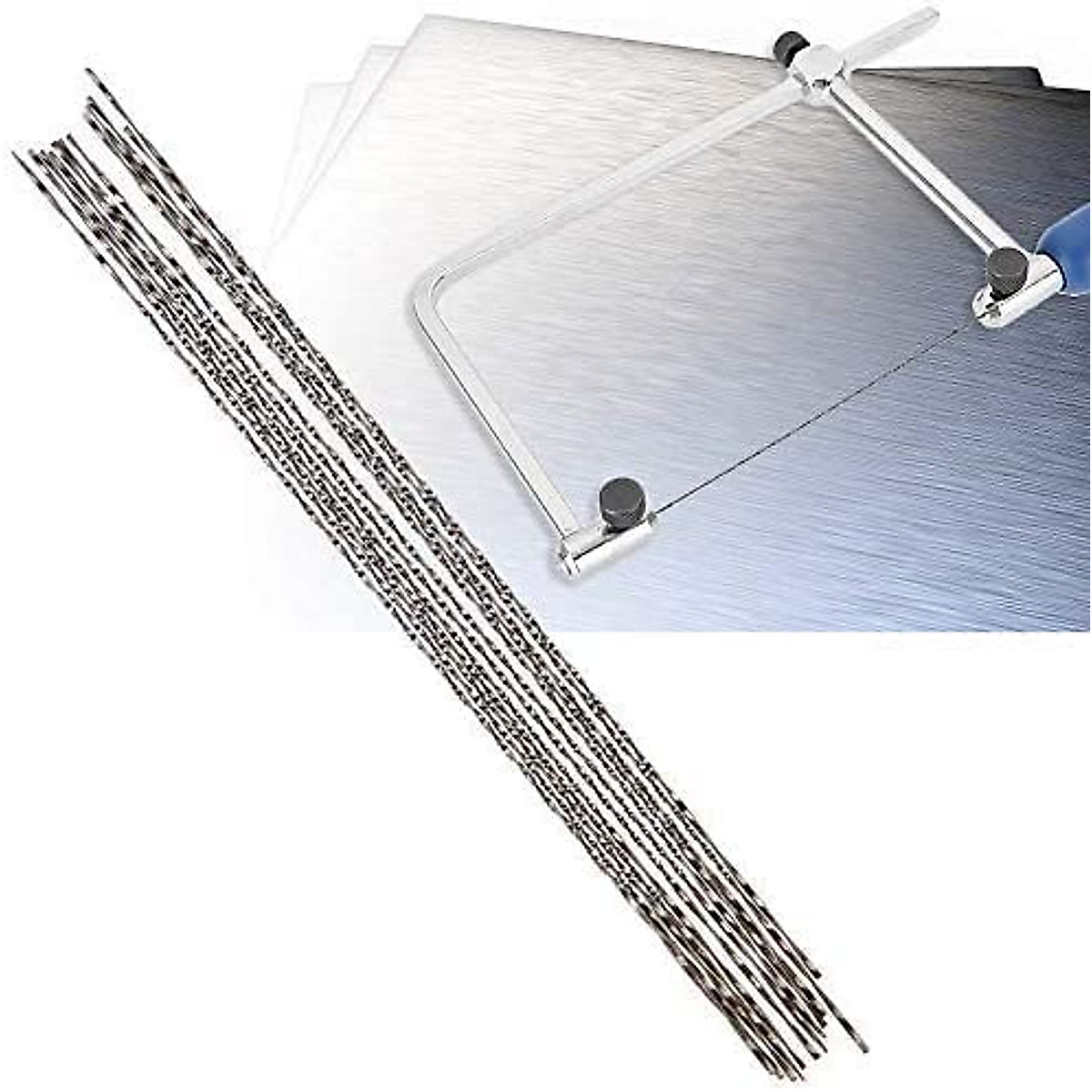 12 Pieces Scroll Saw Blades with Spiral Teeth for Wood Metal Plastic Cutting Sawing Carve Fits Most of Major Saw Brands Bosch, Makita, etc. (6#)