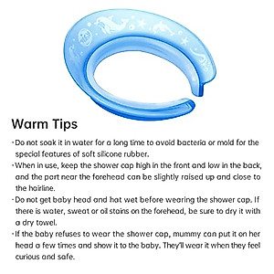 Kair Bath Visor for Babies, Safe Silicone Shower Cap for Kids, Shower Water Guard for Baby Bath and Toddler Bath - Blue