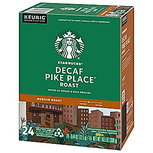 Starbucks Decaf Pike Place Roast, K-Cup for Keurig Brewers, 24 Count