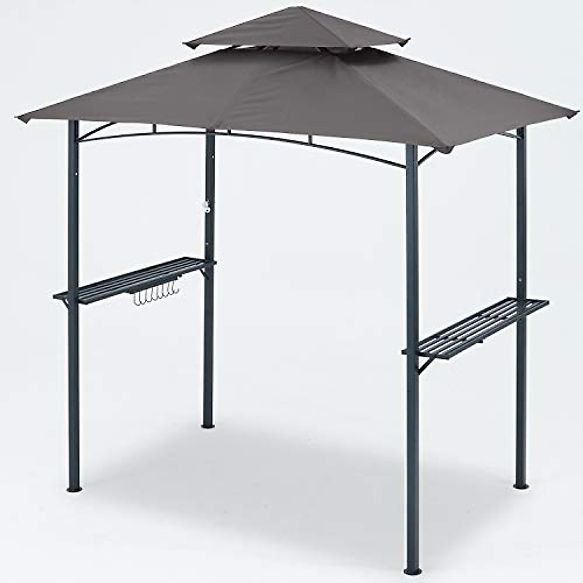 MASTERCANOPY  8 x 5 Grill Gazebo Outdoor BBQ Gazebo Canopy with 2 LED Lights (Gray)