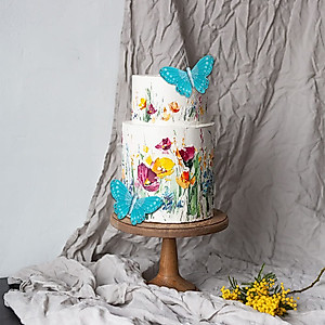 3D Teal Butterfly Wall Decor: Set of 6 Real Feather Butterflies Wall Stickers with Pearls for Girls Bedroom Baby Shower Wedding Cake Office Decor Butterfly Wall Decals for Bathroom Boho Living Room