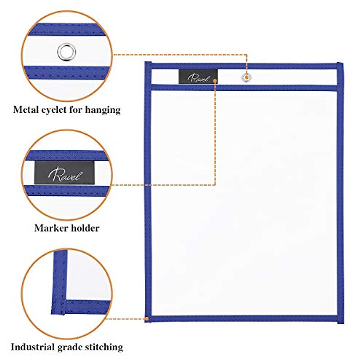 Dry Erase Sleeves – Multicolor Dry Erase Pockets – Reusable Classroom Sheet Protectors – Dry Erase Sheet Protectors with Oversize Pockets – Pack of 12 Heavy Duty Page Protectors