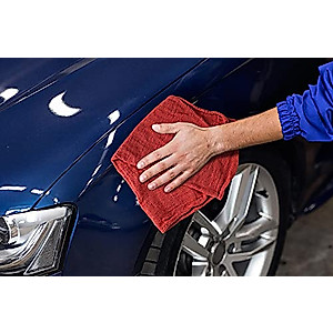TOALLA Cotton Shop Towels Red – (Pack of 150) Size 14x14 Inches Cleaning Rags – Absorbent Shop Rags and Multipurpose Cleaning Towels for Automobiles, Industries, Garage and Homes