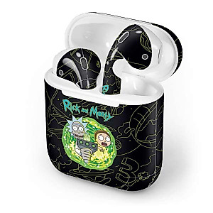 Skinit Decal Audio Skin Compatible with Apple AirPods with Lightning Charging Case - Officially Licensed Warner Bros Rick and Morty Portal Travel Design