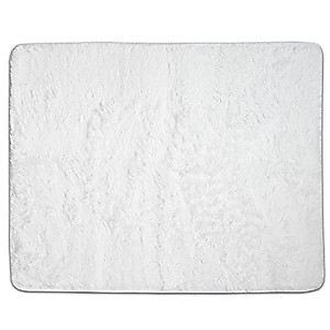 Faux Fur Area Rug Decorative 4' x 5' Ultra Soft and Luxurious Cruelty Free Eco Friendly Shag Non Skid Premium Floor Cover for Living Room, Dining Room, Bedroom, and more!, White