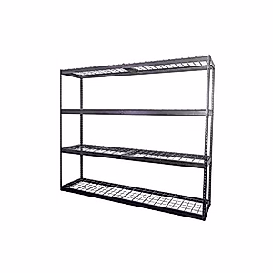 MonsterRax Heavy Duty Garage Shelving - 24" x 92" x 84" - 500 lbs/Shelf - Adjustable 4 Tier Metal Utility Shelves - High Grade Steel Storage Rack for Warehouse, Basement - Hammertone Finish