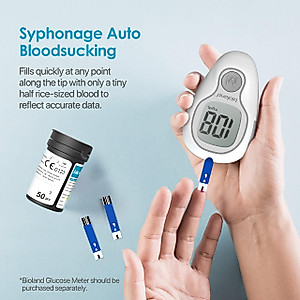 G-425-3S Diabetic Blood Test Strips*100, Used for G-425-3 Blood Glucose Monitor, 0.7μl Blood Sample, Accurate Measurement, Results in 5 Seconds, 2 Bottles of 50 Pieces Each