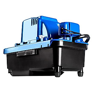 Little Giant VCMX-20ULST 115 Volt, 1/30 HP, 84 GPH Automatic Condensate Removal Pump, 6-Ft. Power Cord, Safety Switch, 20-ft. 3/8-inch Tubing, Blue, 554550