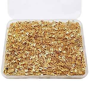 500PCS Safety Pins, 0.75Inch/19mm Small Safety pins, Rust Resistant Nickel Plated Steel Set for Crafting, Sewing, Rimming Fastening Clip Button for Garment Hang Tag (Gold)