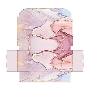 Luxurious Pink Marble & Glitter Gift Box Set (6 Pcs) - Includes 6 Boxes & 6 Cards - 9.5" X 6" X 3" - Perfect for Valentine's Day, Bridesmaid Proposals, Weddings, Baby Showers, Christmas, Anniversaries (Pink)