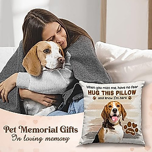 Pawfect House Personalized Pillows (Insert Included), Hug the Pillow and Know I'm Here, Pet Memorial Gifts Personalized Dog Pillow Dog Remembrance Gift Dog Memorial Gifts for Loss of Dog Sympathy Gift